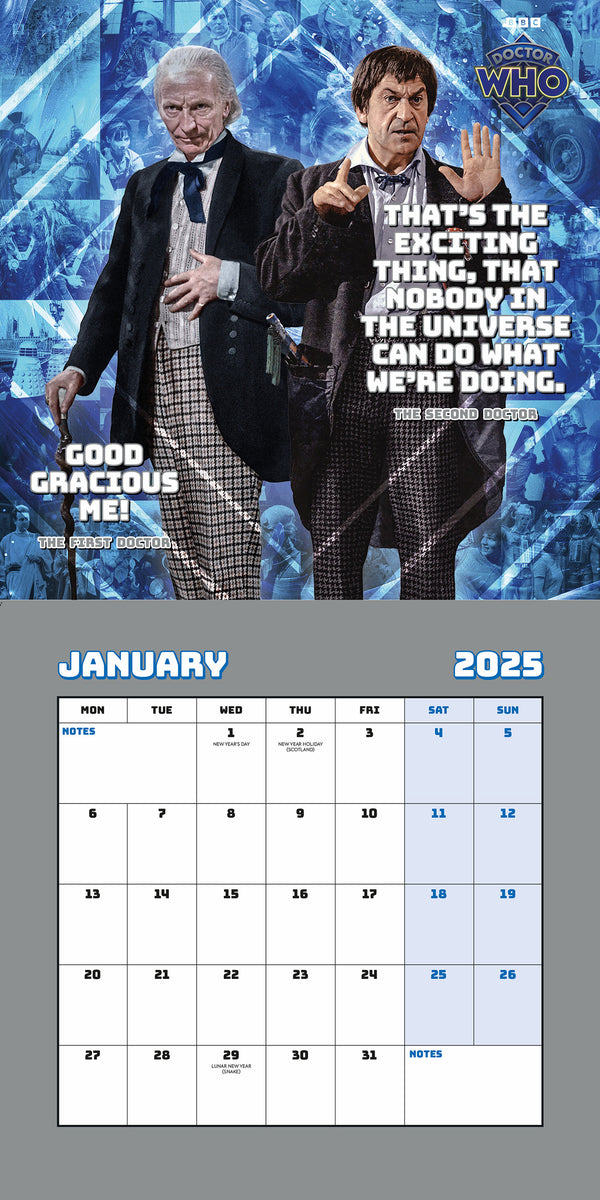Doctor Who Calendar Classic Edition - Dr Who New Year 2025 Calendar ...