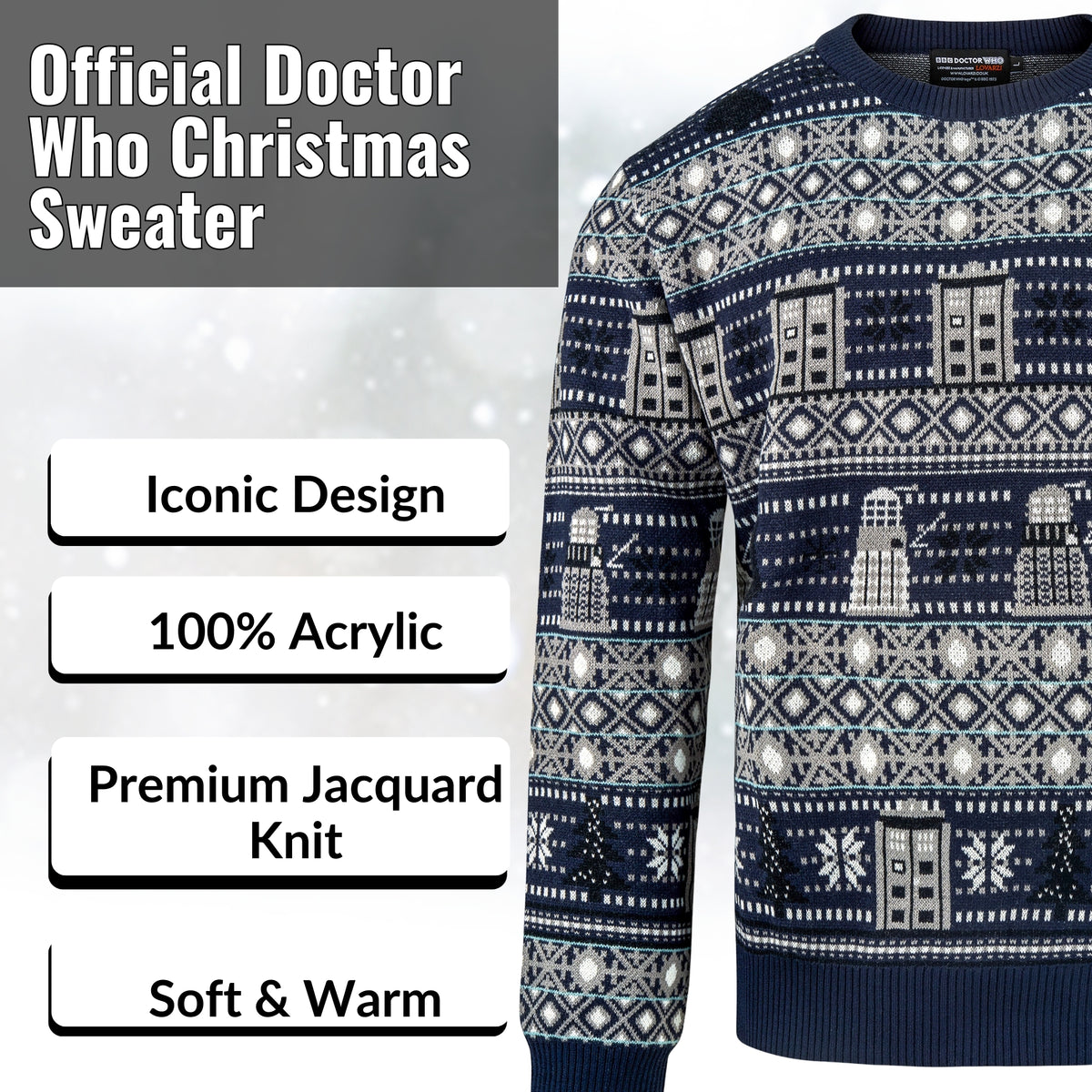 Doctor Who Christmas Jumper - TARDIS & Daleks Dr Who Xmas Sweater – LOVARZI