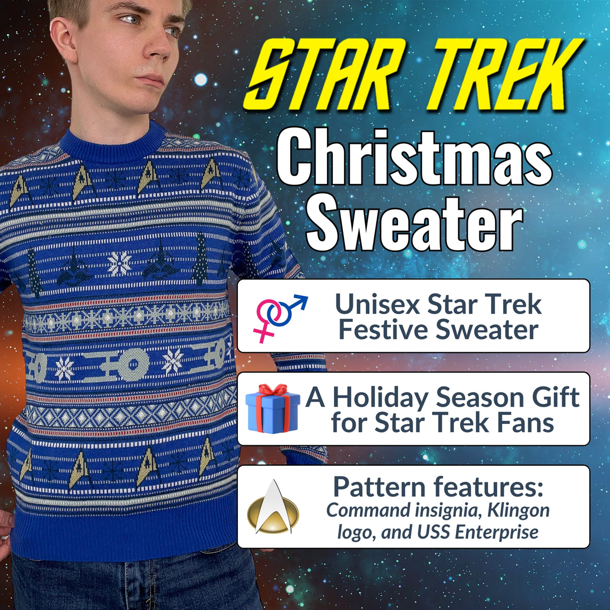 Star Trek Christmas Jumper - Official Star Trek Festive Sweater – LOVARZI